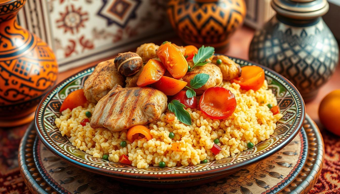 Delicious Traditional Moroccan Chicken Couscous Recipe featuring ...